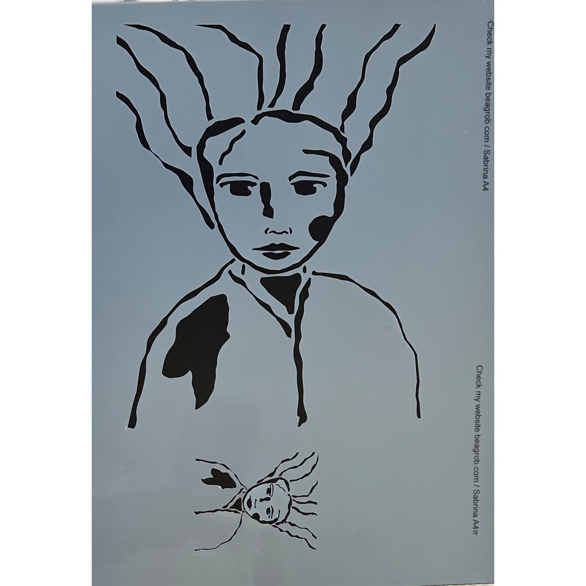 A4 Face Stencil Arabella – BeaGrob